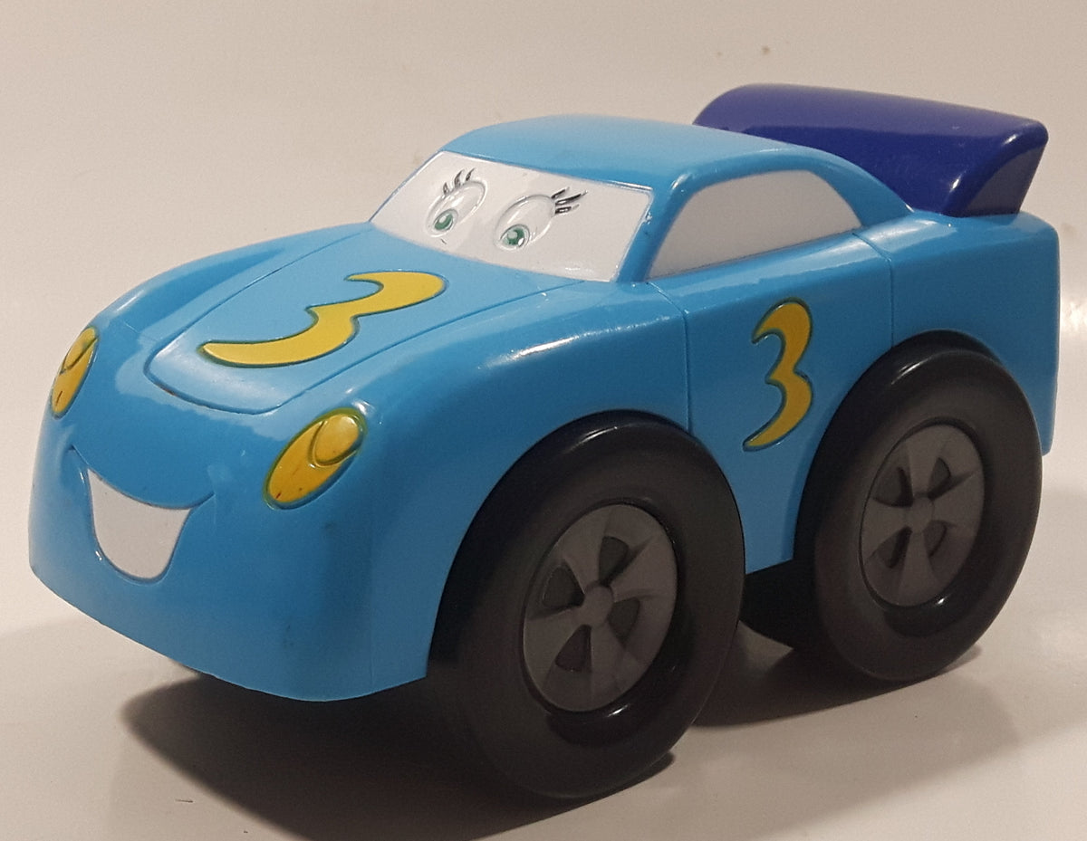 Boley Racing Rascals #3 Blue 5 1/4" Plastic Toy Car Vehicle with Eyes ...
