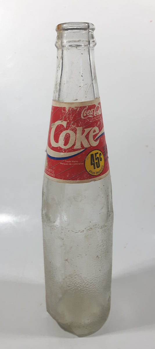 Vintage Coca-Cola Coke 45 Cent 9 1/2" Tall 355ml Paper Label Thumbprin ...