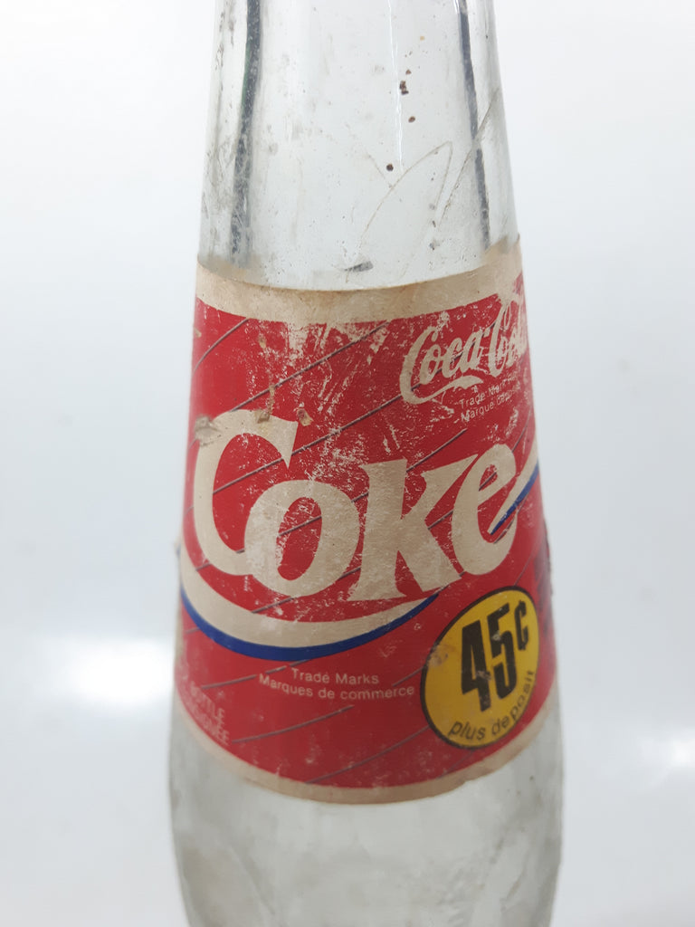 Vintage Coca-Cola Coke 45 Cent 9 1/2" Tall 355ml Paper Label Thumbprin ...
