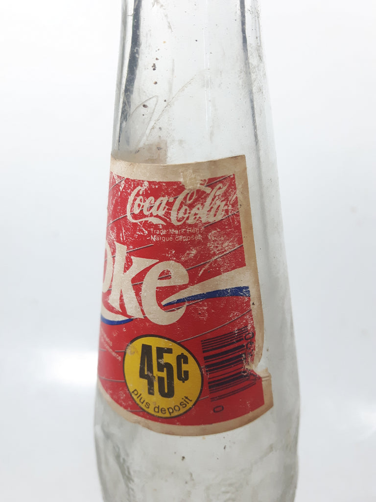 Vintage Coca-Cola Coke 45 Cent 9 1/2" Tall 355ml Paper Label Thumbprin ...