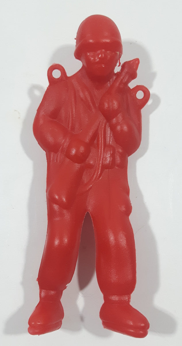 Parachute Soldier Paratrooper Red 3 3/4" Tall Plastic Toy Figure ...