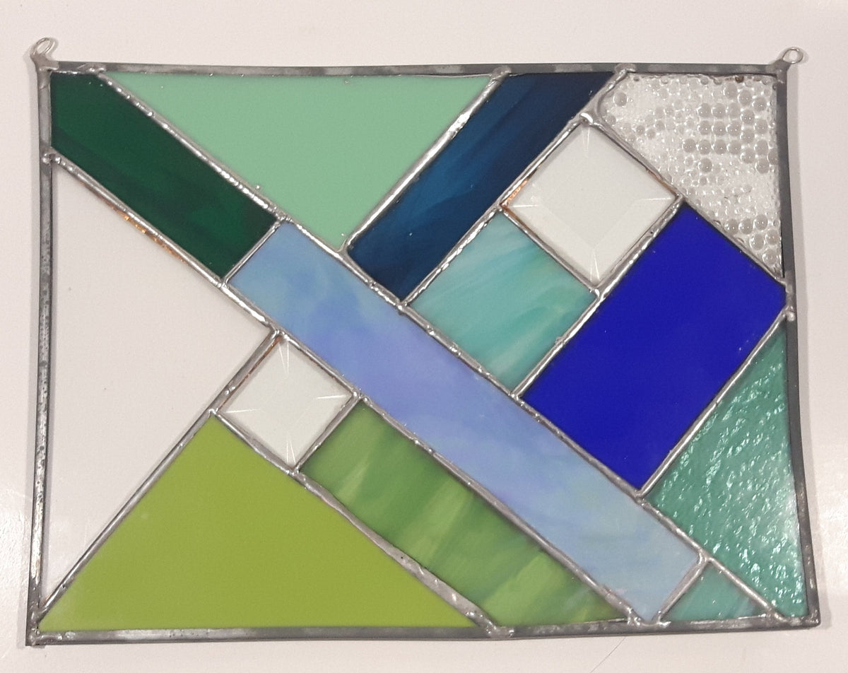 Antique Old English Geometric Shapes Mixed Blue Green Clear Bubble 8 1 ...