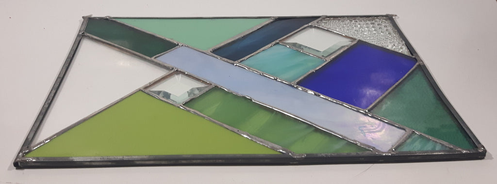 Antique Old English Geometric Shapes Mixed Blue Green Clear Bubble 8 1 ...