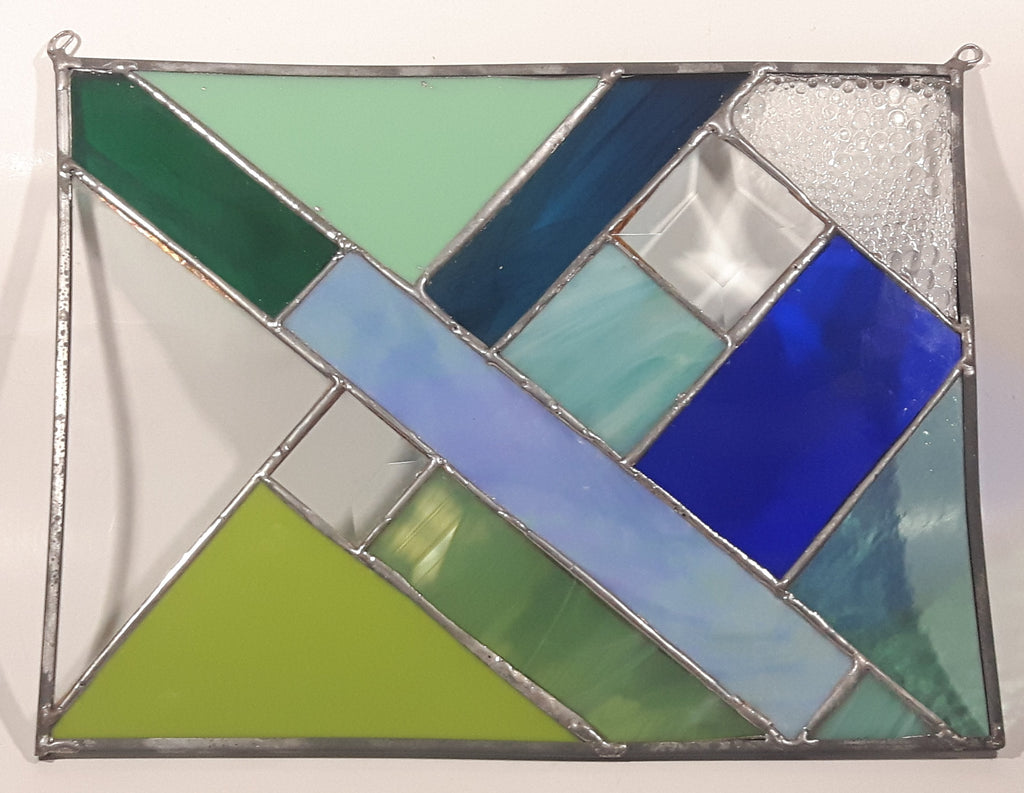 Antique Old English Geometric Shapes Mixed Blue Green Clear Bubble 8 1 ...