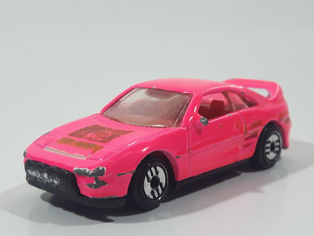 1994 Hot Wheels Parking Garage Set Toyota MR2 Hot Pink Die Cast Toy Ca ...