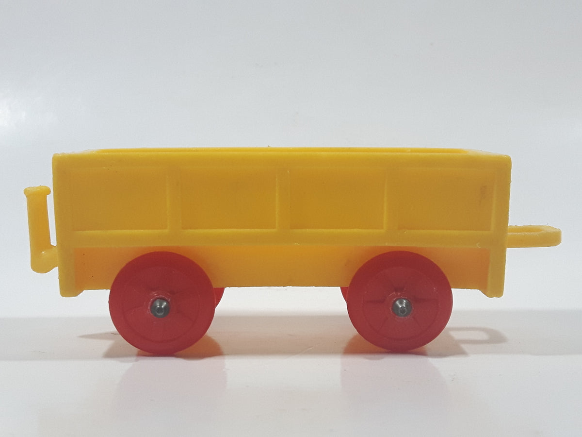 Vintage Yellow Plastic Open Top Train Car with Red Wheels – Treasure ...