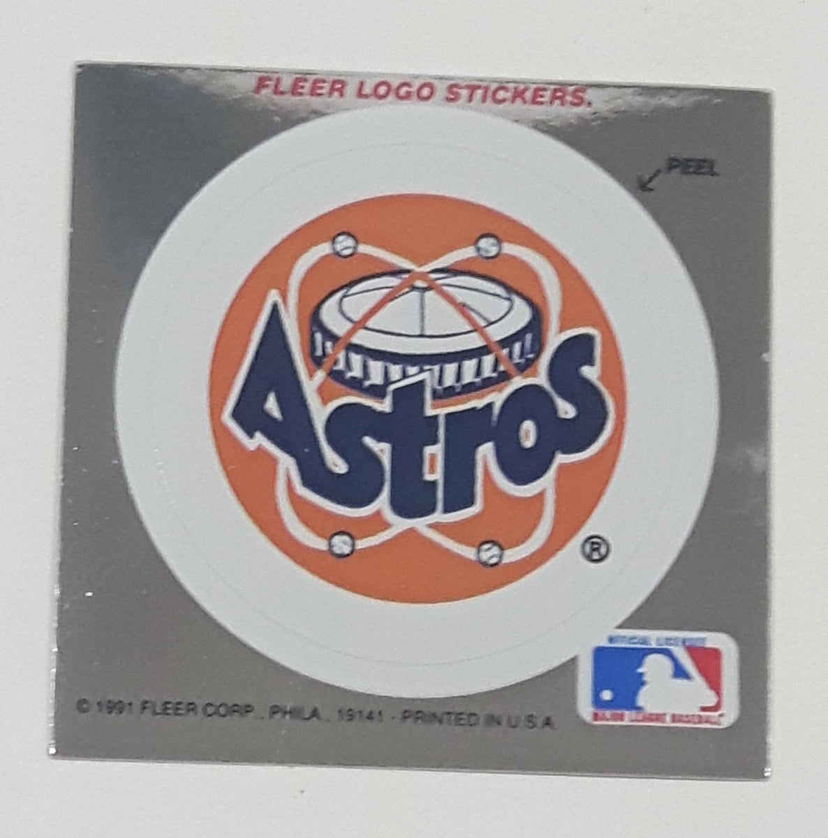1991 Fleer MLB Baseball Houston Astros Team Logo Sticker Trading Card ...