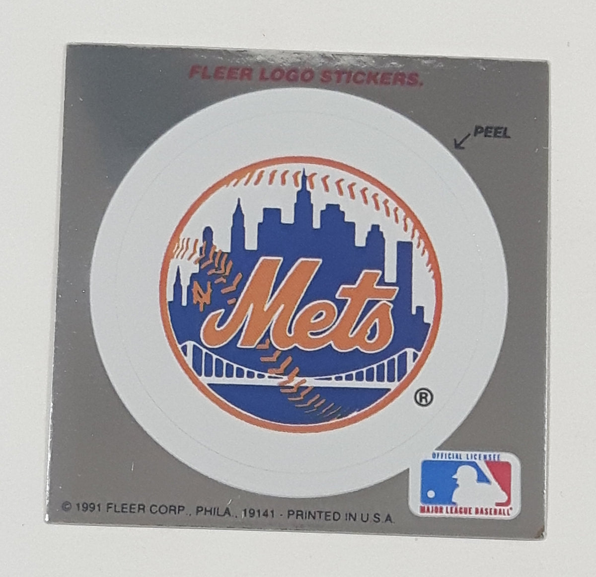 1991 Fleer MLB Baseball New York Mets Team Logo Sticker Trading Card ...