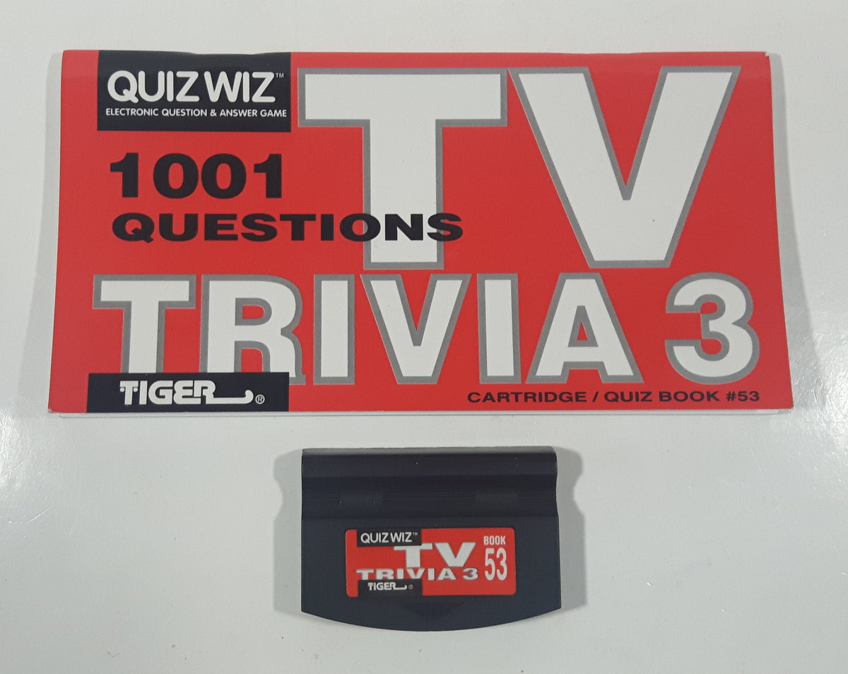 1996 Tiger Electronics Quiz Wiz #53 1001 Questions TV Trivia 3 Cartrid ...