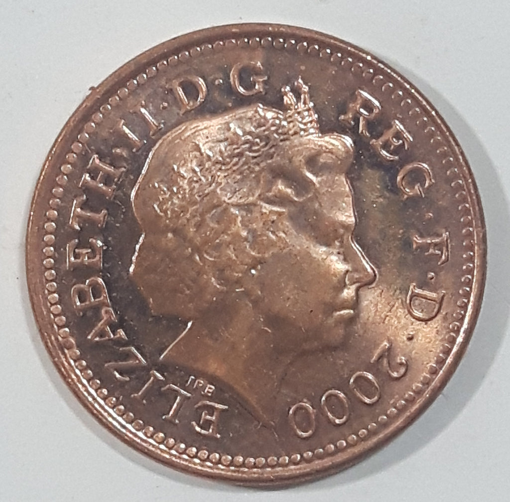 2000 UK Great Britain One Penny Queen Elizabeth II D.G. Reg F.D Metal ...