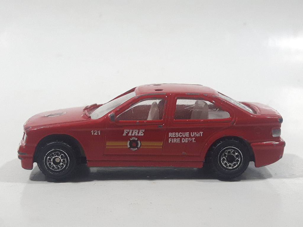 Unknown Brand #121 Fire Dept Rescue Unit Red Sedan Die Cast Toy Car Ve ...