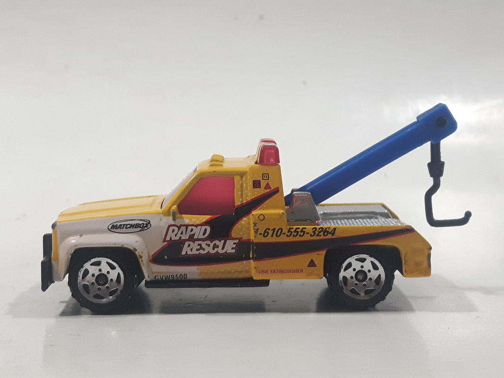 2002 Matchbox Service Station GMC Wrecker Tow Truck Rapid Rescue Yello ...