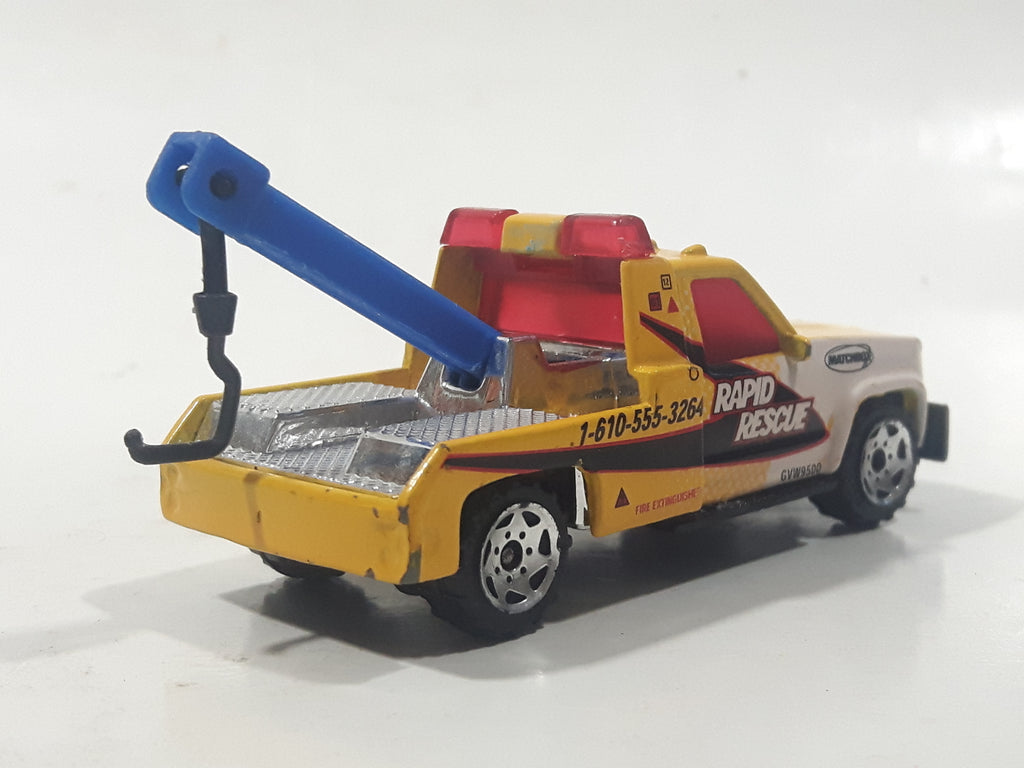 2002 Matchbox Service Station GMC Wrecker Tow Truck Rapid Rescue Yello ...