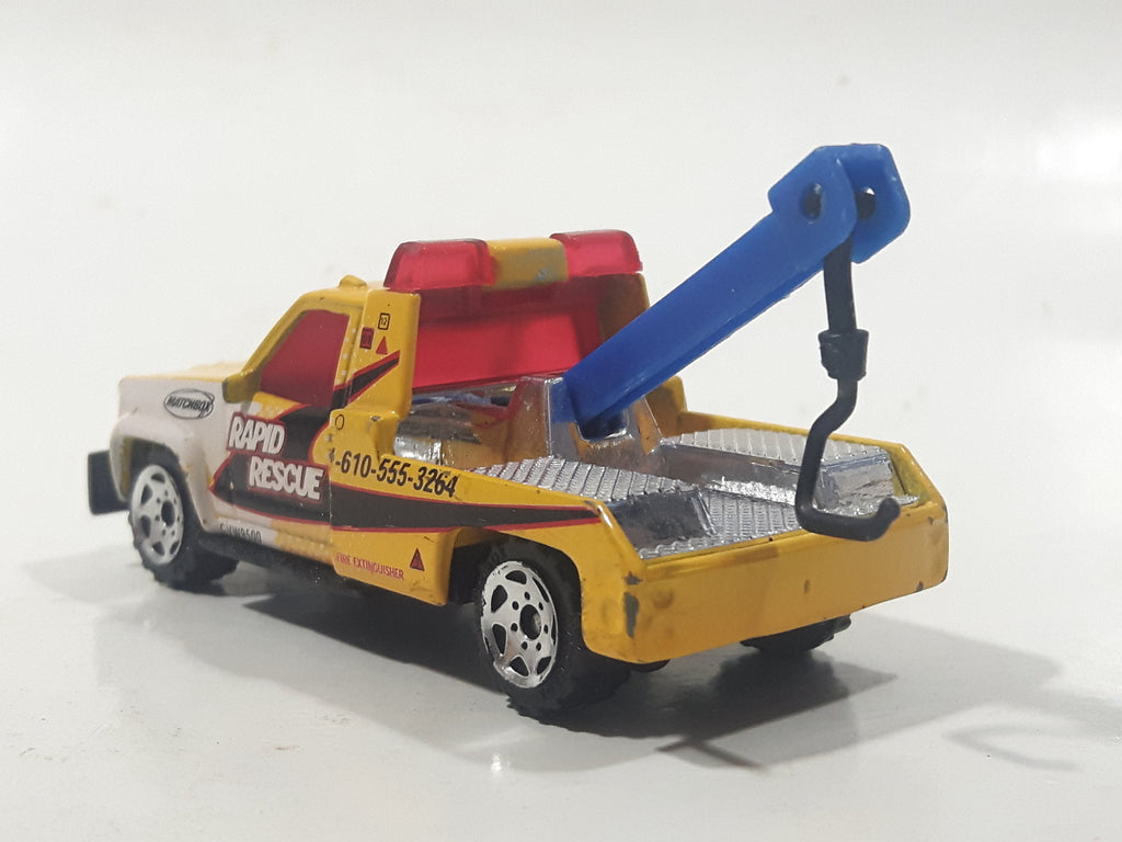 2002 Matchbox Service Station GMC Wrecker Tow Truck Rapid Rescue Yello ...
