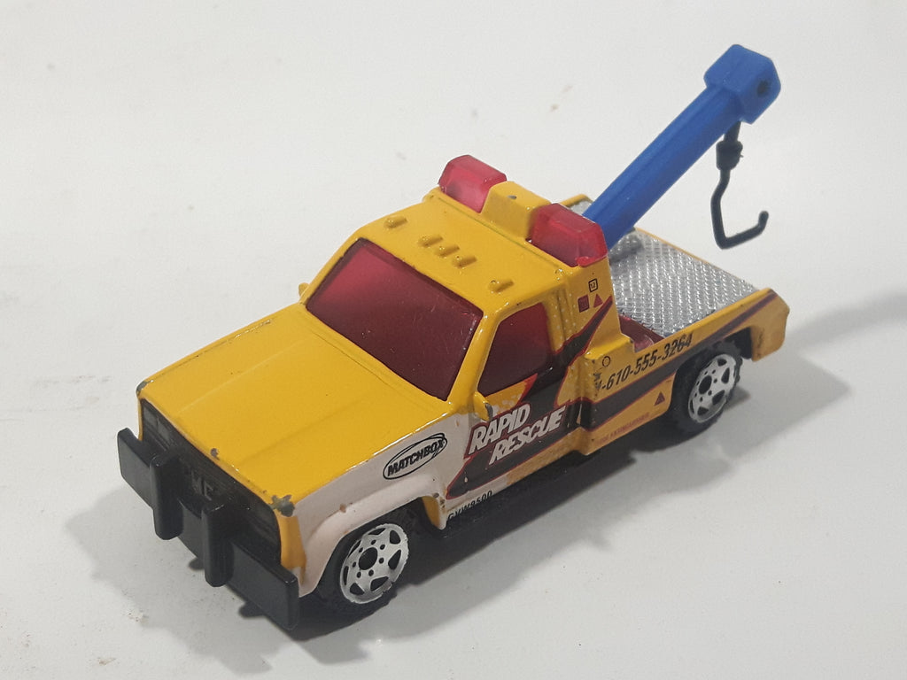 2002 Matchbox Service Station GMC Wrecker Tow Truck Rapid Rescue Yello ...