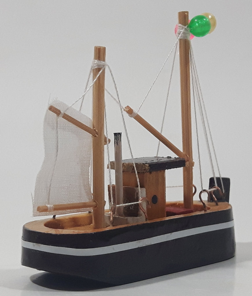 Fishing Trawler Sail Boat Small Wooden Boat Model 2 3/4" Long ...