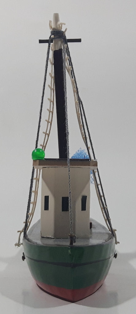 Fishing Trawler Sail Boat Detailed Red And Green Wooden Boat Model 7 ...