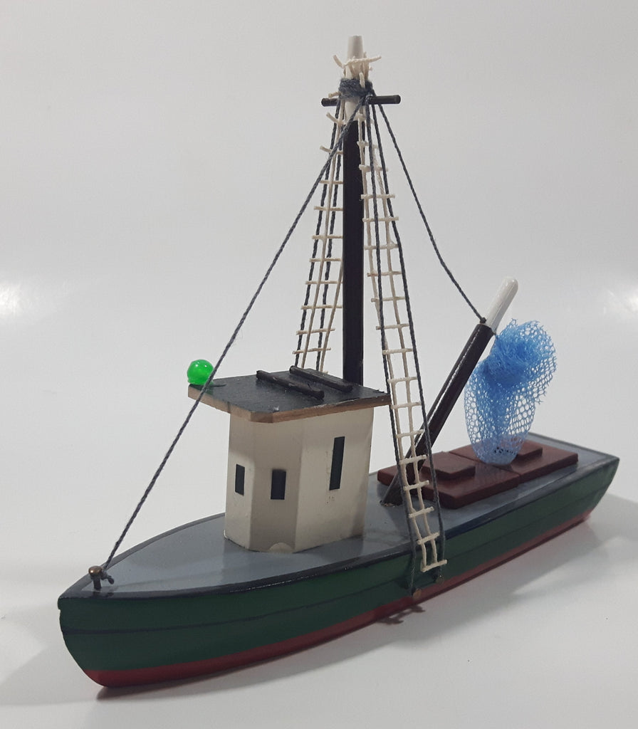 Fishing Trawler Sail Boat Detailed Red And Green Wooden Boat Model 7 ...