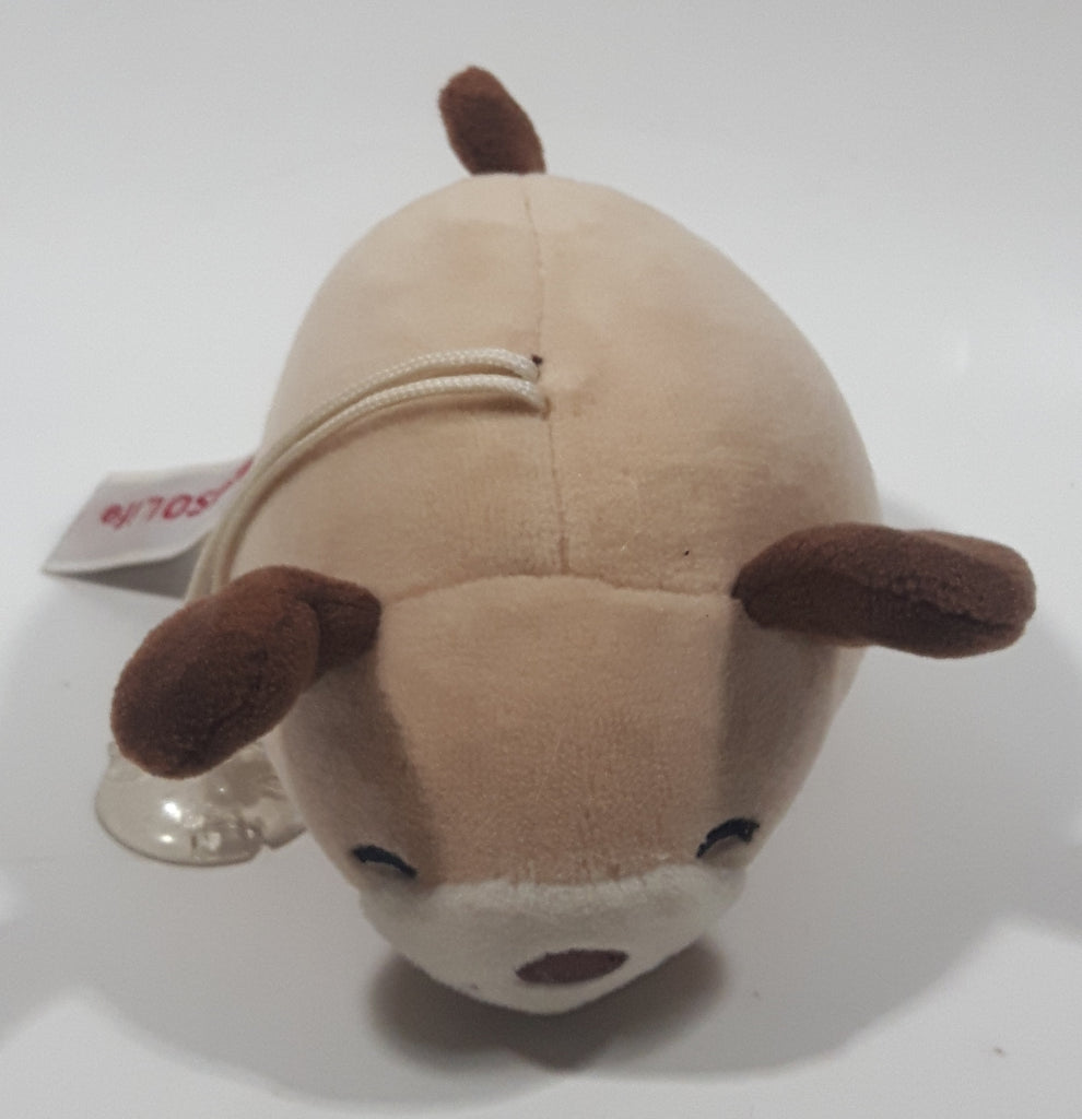Miniso Life Brown Dog 5" Long Toy Stuffed Plush with Suction Cup Hange ...