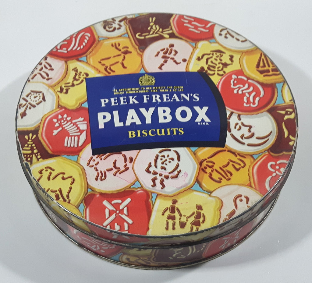 Vintage Peek Frean's Playbox Biscuits Round Tin Metal Container ...