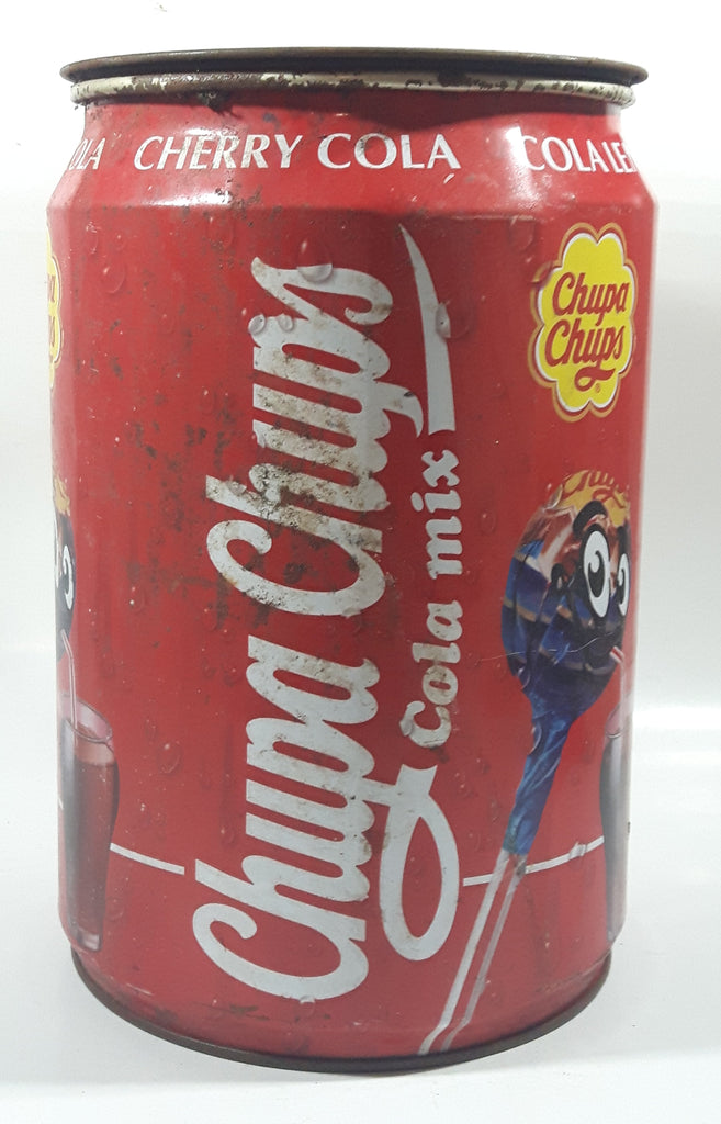 1997 Chupa Chups Cola Mix Cola Lemon Cherry Cola Red 10" Tall Metal Ca ...