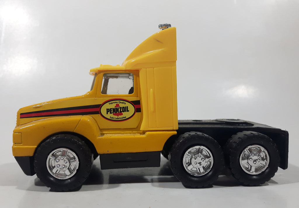 1989 Remco Semi Tractor Truck Pennzoil Yellow Die Cast Toy Car Vehicle ...