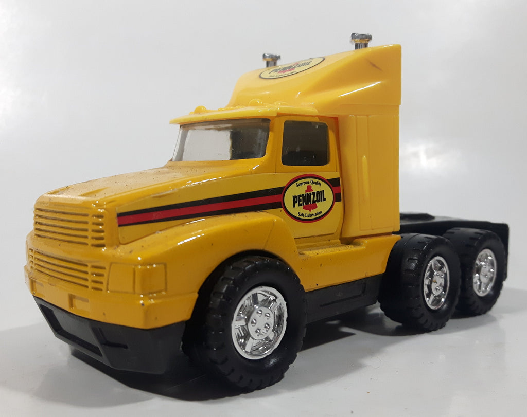 1989 Remco Semi Tractor Truck Pennzoil Yellow Die Cast Toy Car Vehicle ...