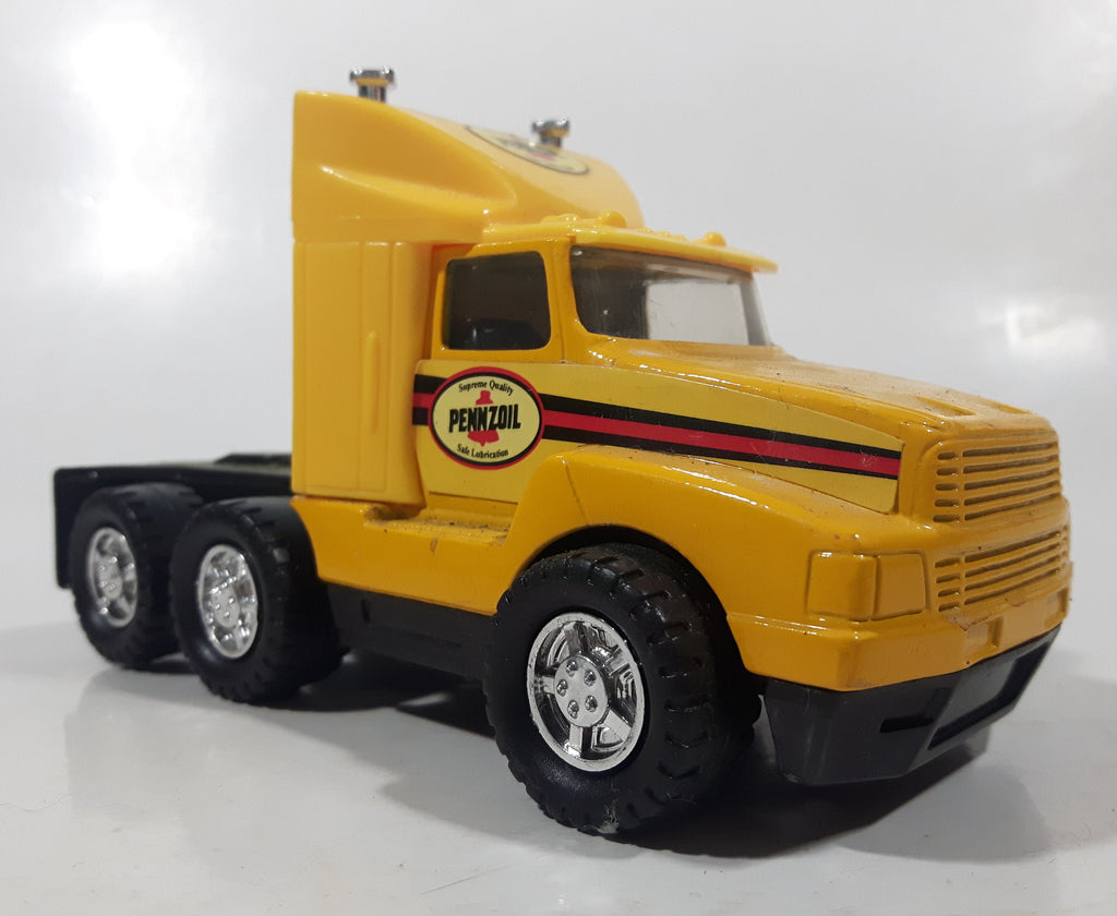 1989 Remco Semi Tractor Truck Pennzoil Yellow Die Cast Toy Car Vehicle ...