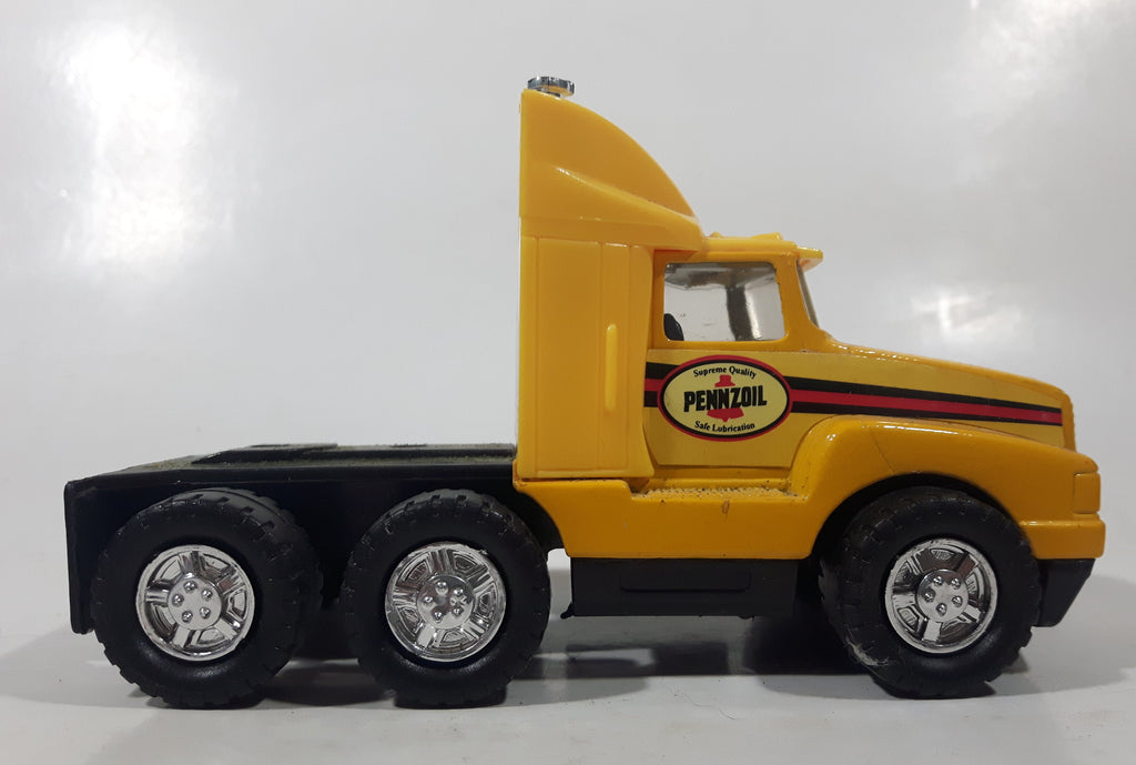 1989 Remco Semi Tractor Truck Pennzoil Yellow Die Cast Toy Car Vehicle ...