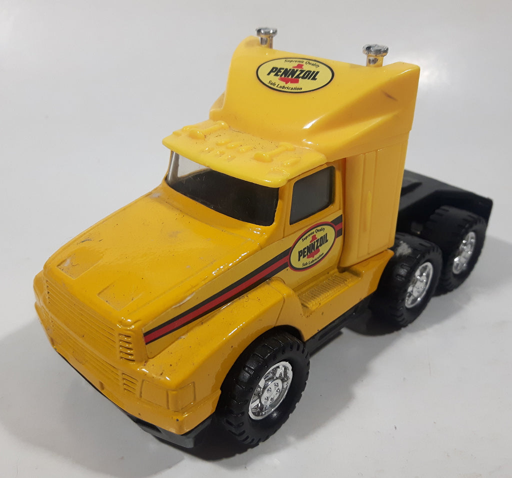 1989 Remco Semi Tractor Truck Pennzoil Yellow Die Cast Toy Car Vehicle ...