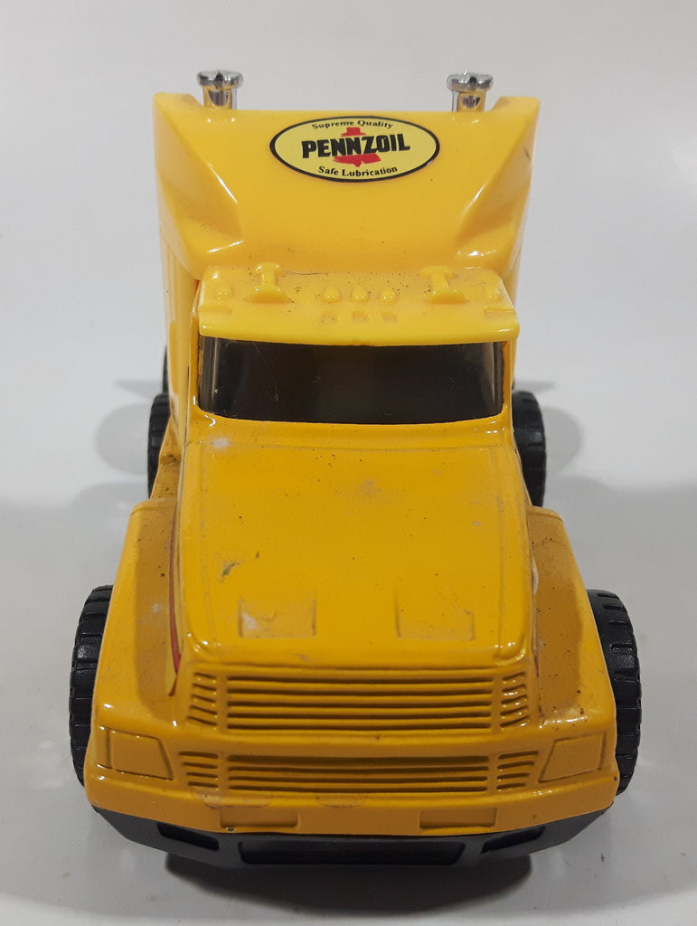 1989 Remco Semi Tractor Truck Pennzoil Yellow Die Cast Toy Car Vehicle ...