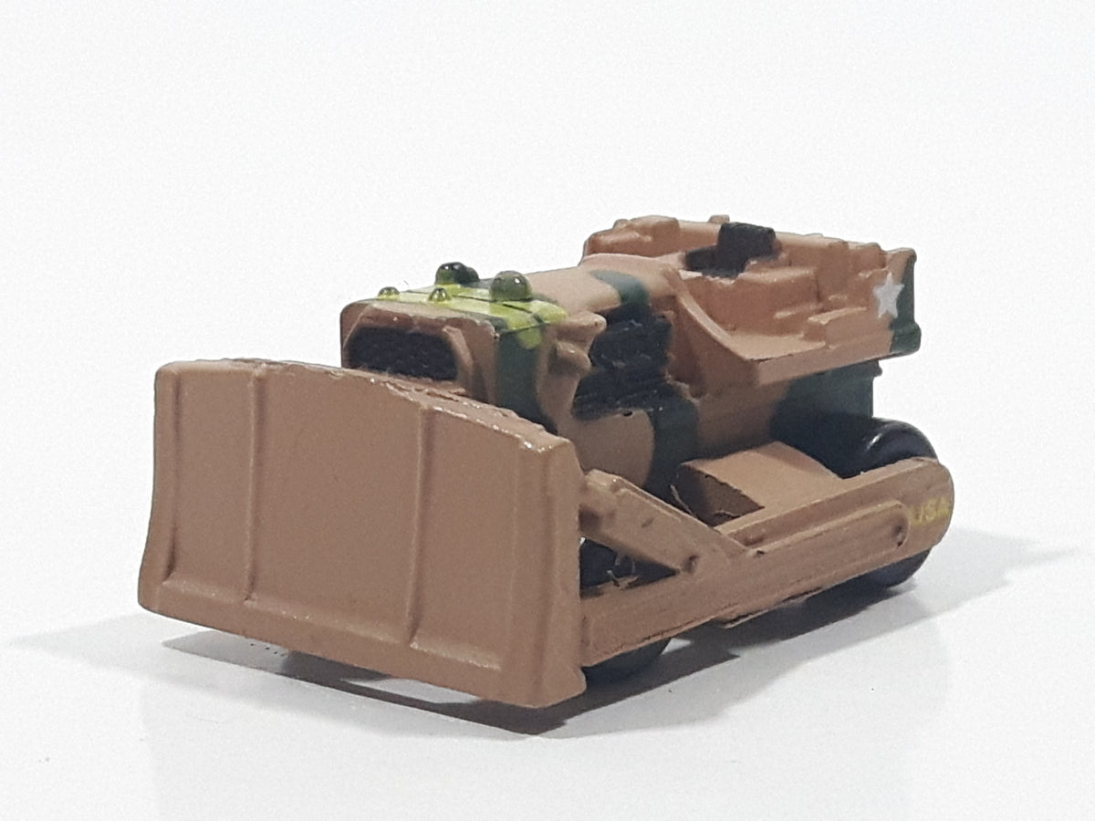 1987 Galoob Micro Machine Bull Dozer USA Military Camouflage Brown Min ...