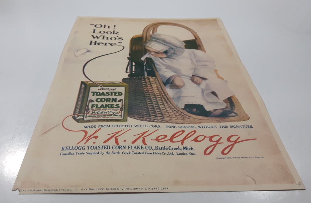 Vintage 1975 Reproduction of 1910 Kellogg's Toasted Corn Flakes "Oh! L ...