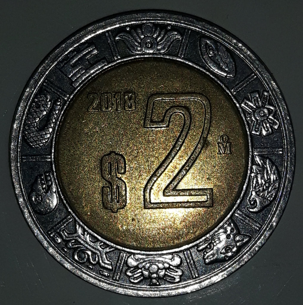 2018 Mexico Two 2 Peso Coin – Treasure Valley Antiques & Collectibles