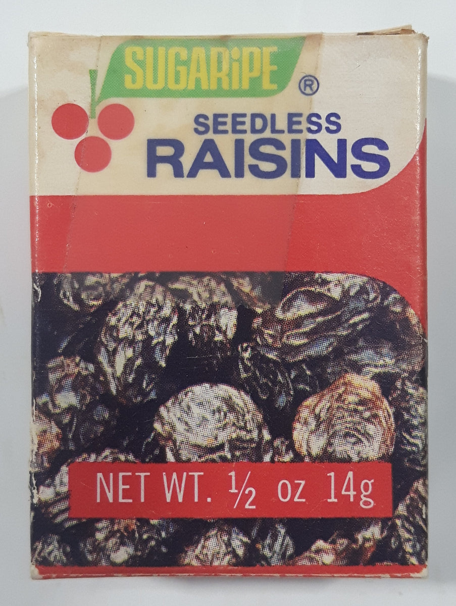 Vintage Sugaripe Seedless Raisins 1/2 Oz 14g Small Box EMPTY – Treasure ...