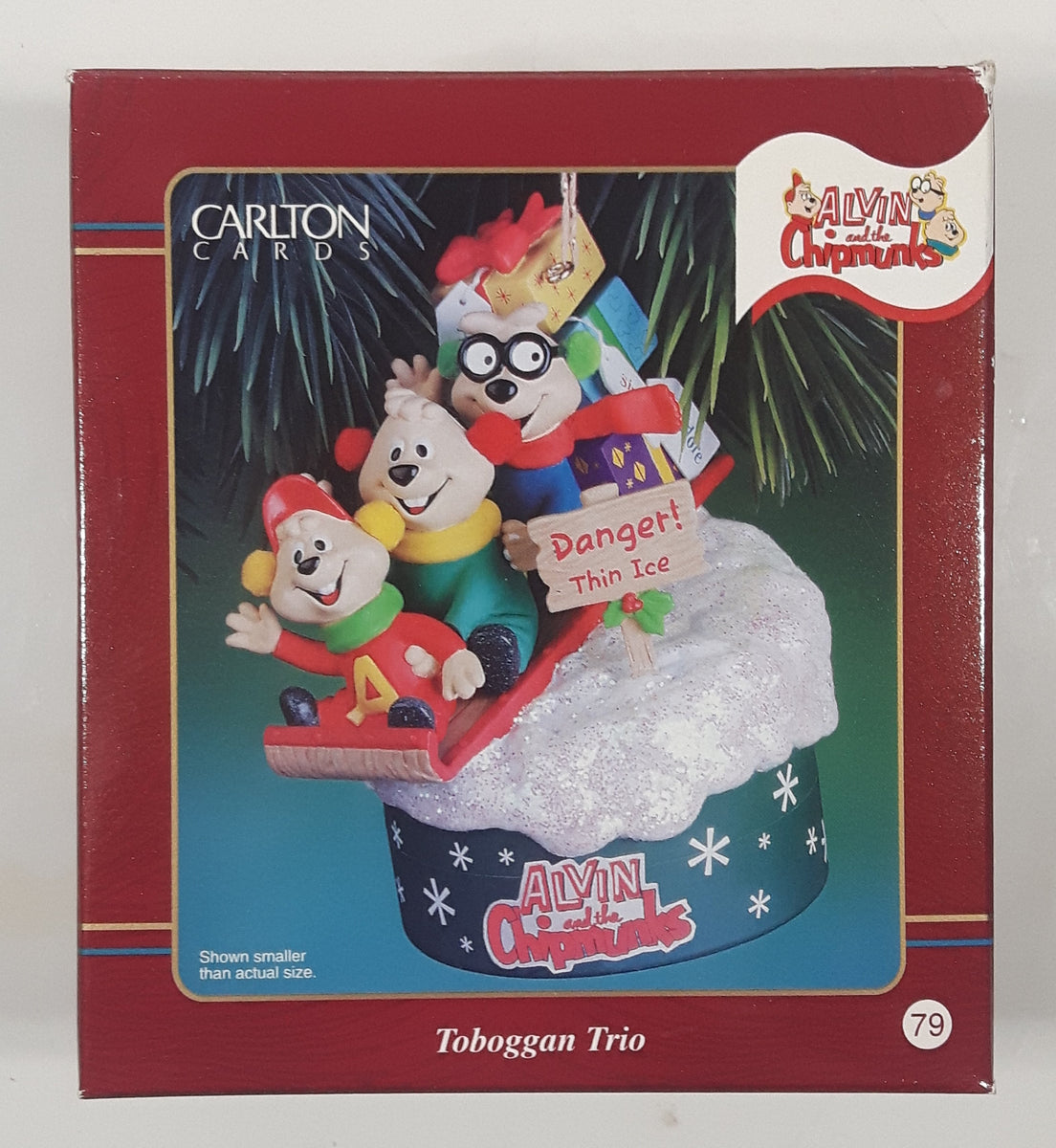 Carlton Cards Alvin and the Chipmunks Toboggan Trio Christmas Ornament ...