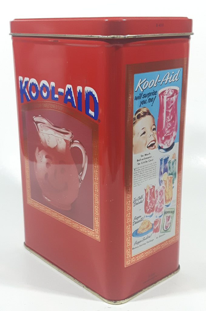 Kool-Aid Sugar Sweetened Soft Drink Mix 8" Tall Tin Metal Container ...
