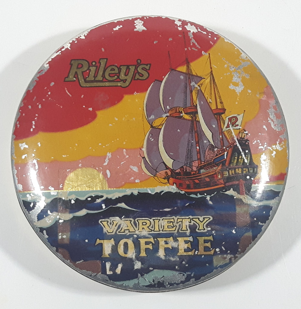 Vintage 1950s Riley's Variety Toffee Galleon Ship Boat Themed 5" Round ...