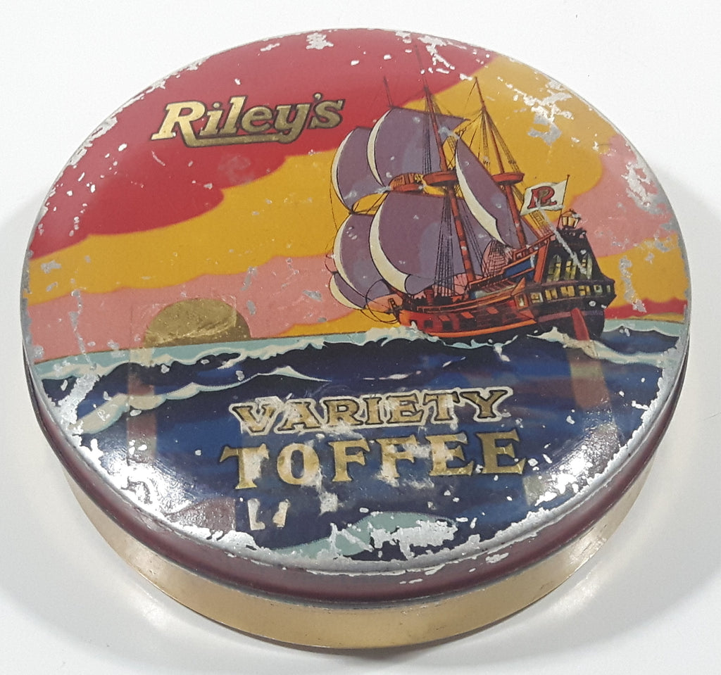 Vintage 1950s Riley's Variety Toffee Galleon Ship Boat Themed 5" Round ...