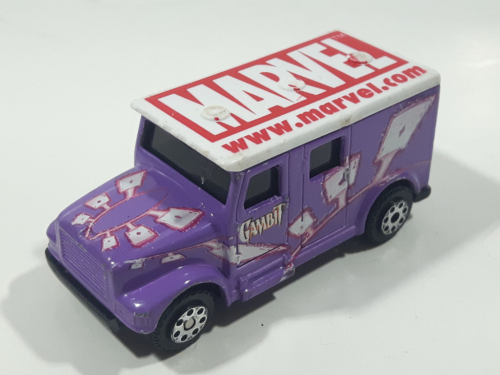 2002 Maisto Marvel Gambit Armored Van Truck Purple with White Roof Die ...