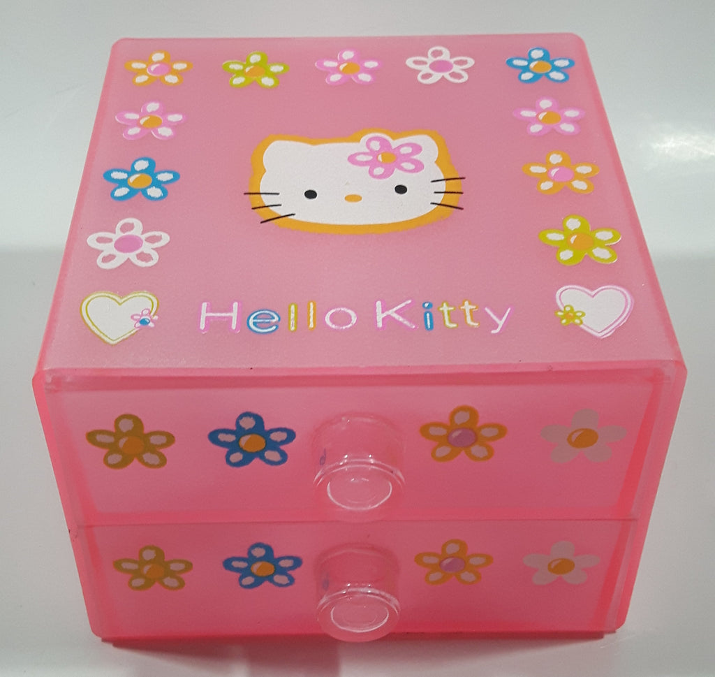 Hello Kitty Pink Acrylic 2 Drawer Makeup Organizer Box – Treasure ...