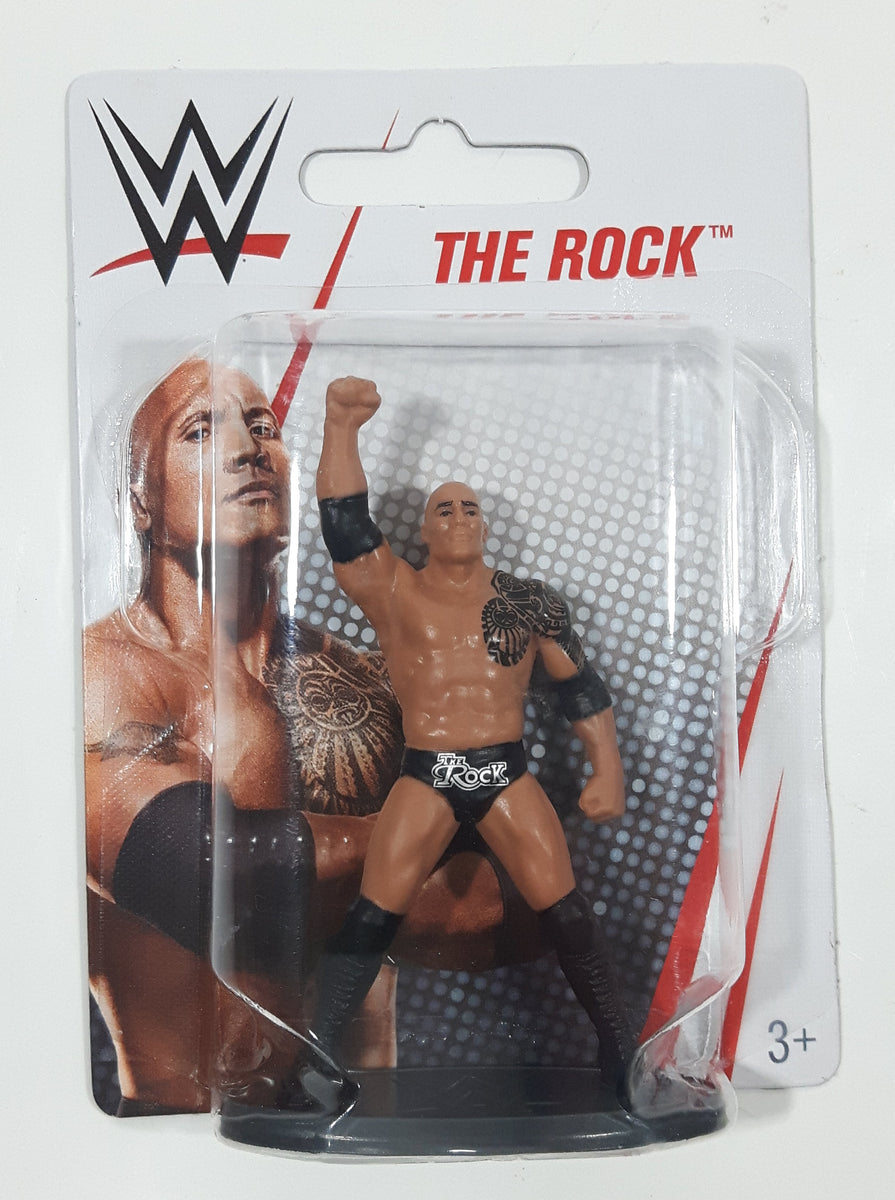 2018 Mattel WWE The Rock 3" Tall Toy Wrestler Mini Figure New in Packa ...