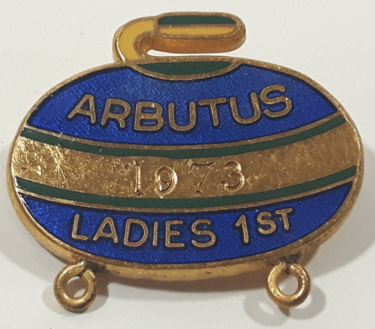1973 Arbutus Ladies 1st Curling Enamel Metal Lapel Pin – Treasure ...