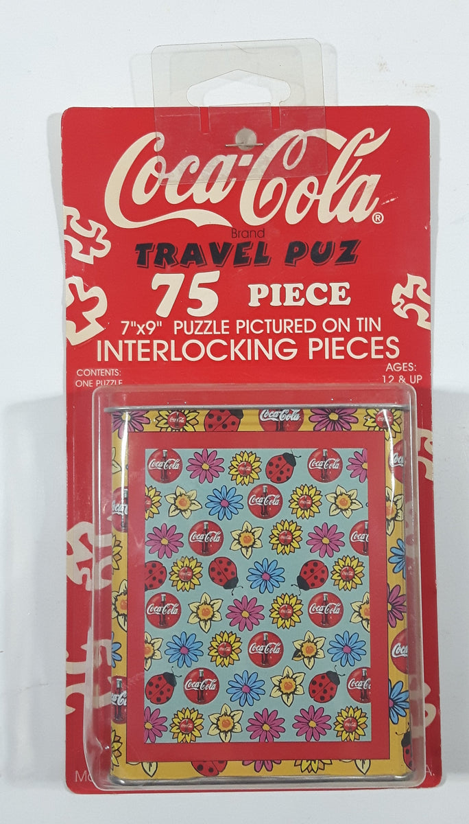 1999 Coca Cola Travel Puz 75 Piece 7" x 9" Puzzle in Ladybug Flower Ti ...