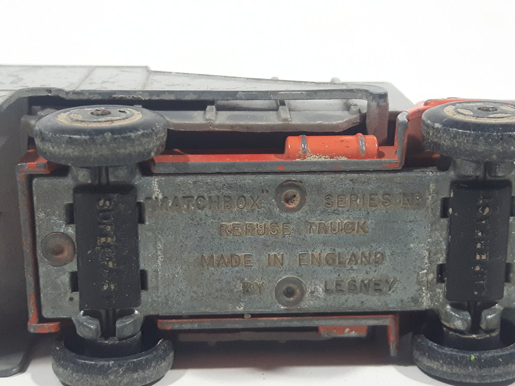 Vintage 1970 Lesney Matchbox Series No. 7 Refuse Truck Orange and Grey ...