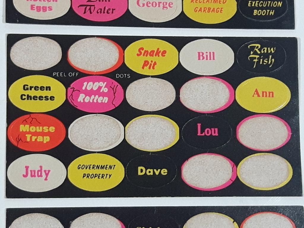 Vintage Mactac Peel Off Dots in Fluorescent Color Oval Shaped Sticker ...