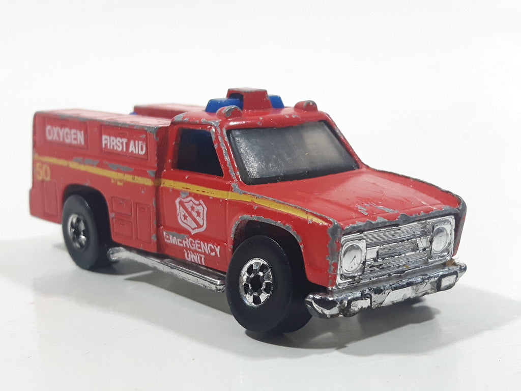 1978 Hot Wheels Emergency Squad Rescue Ranger Red Fire Truck Die Cast ...