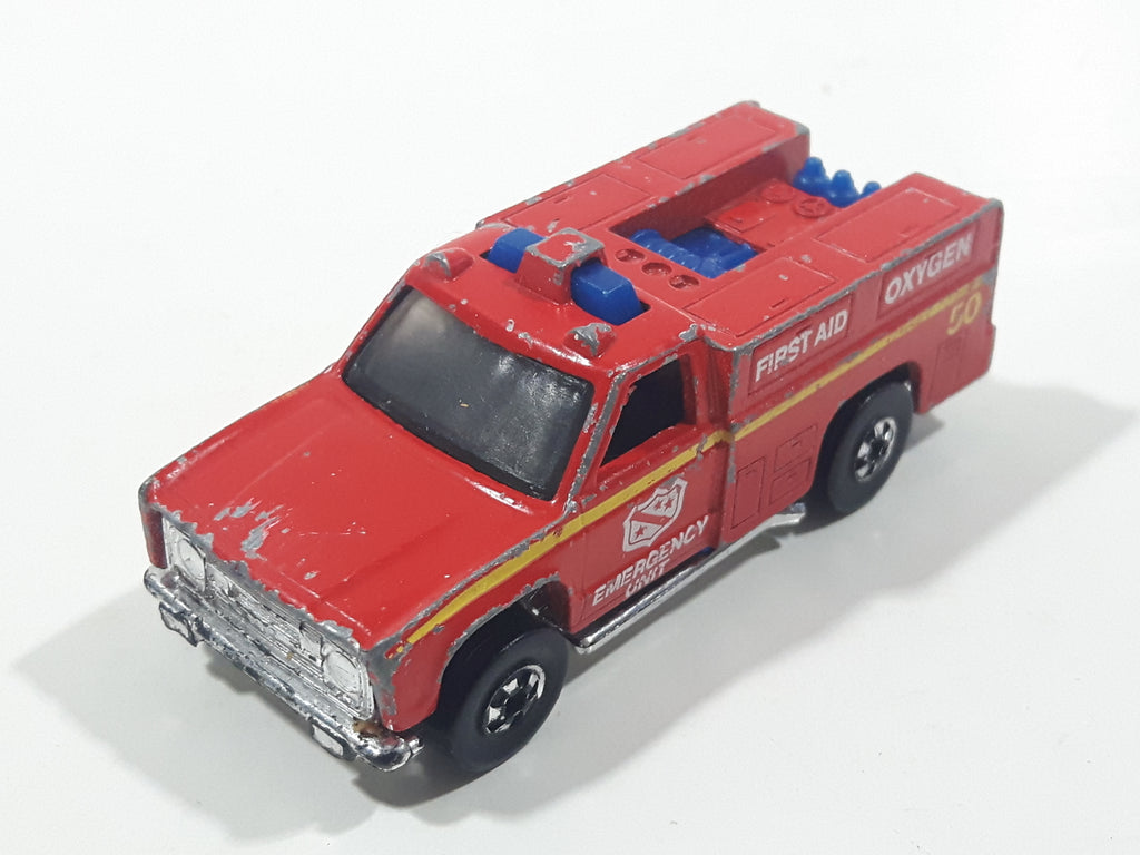 1978 Hot Wheels Emergency Squad Rescue Ranger Red Fire Truck Die Cast ...