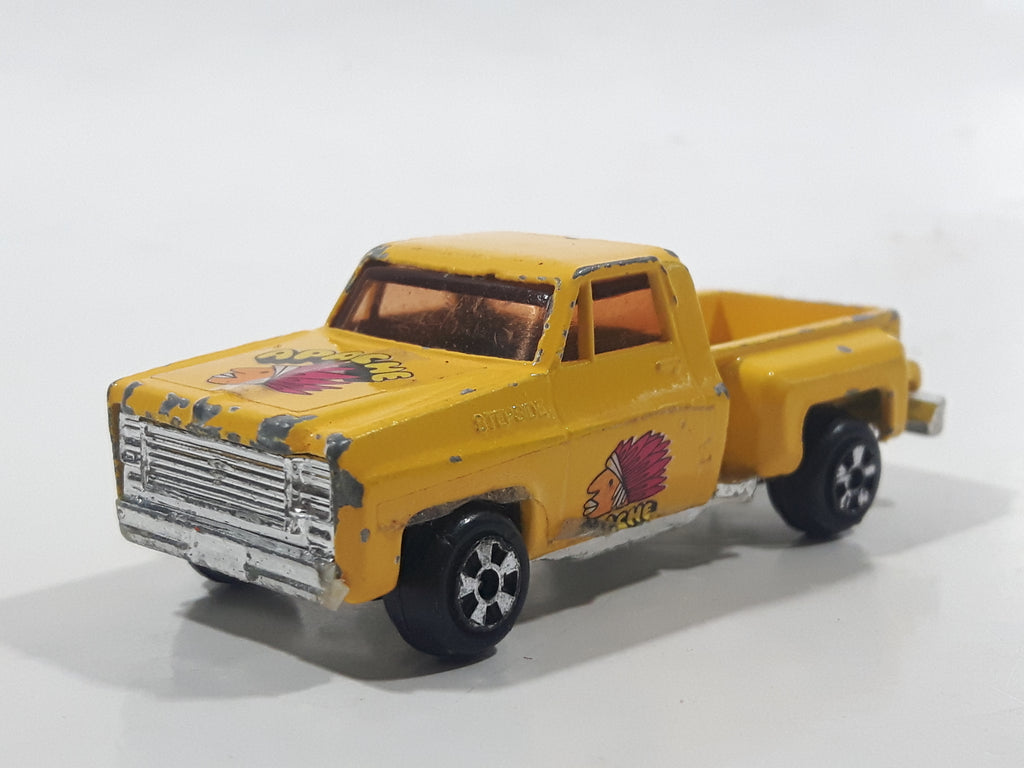 Vintage Chevy Stepside Truck "Apache" Yellow Die Cast Toy Car Vehicle ...
