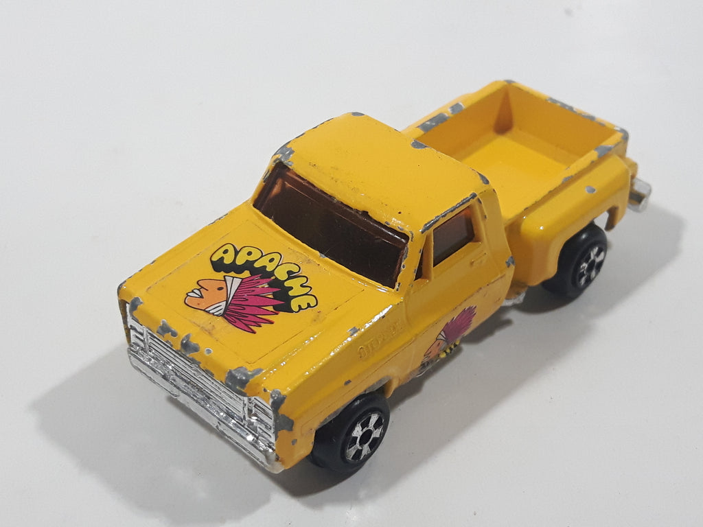 Vintage Chevy Stepside Truck "Apache" Yellow Die Cast Toy Car Vehicle ...